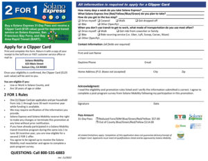 Solano Mobility | Solano Express 2 for 1 Promotion