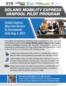 Solano Mobility | Solano Mobility Express Vanpool Pilot Program