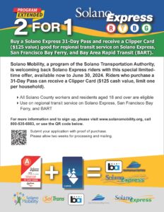Solano Mobility | Solano Express 2 for 1 Promotion