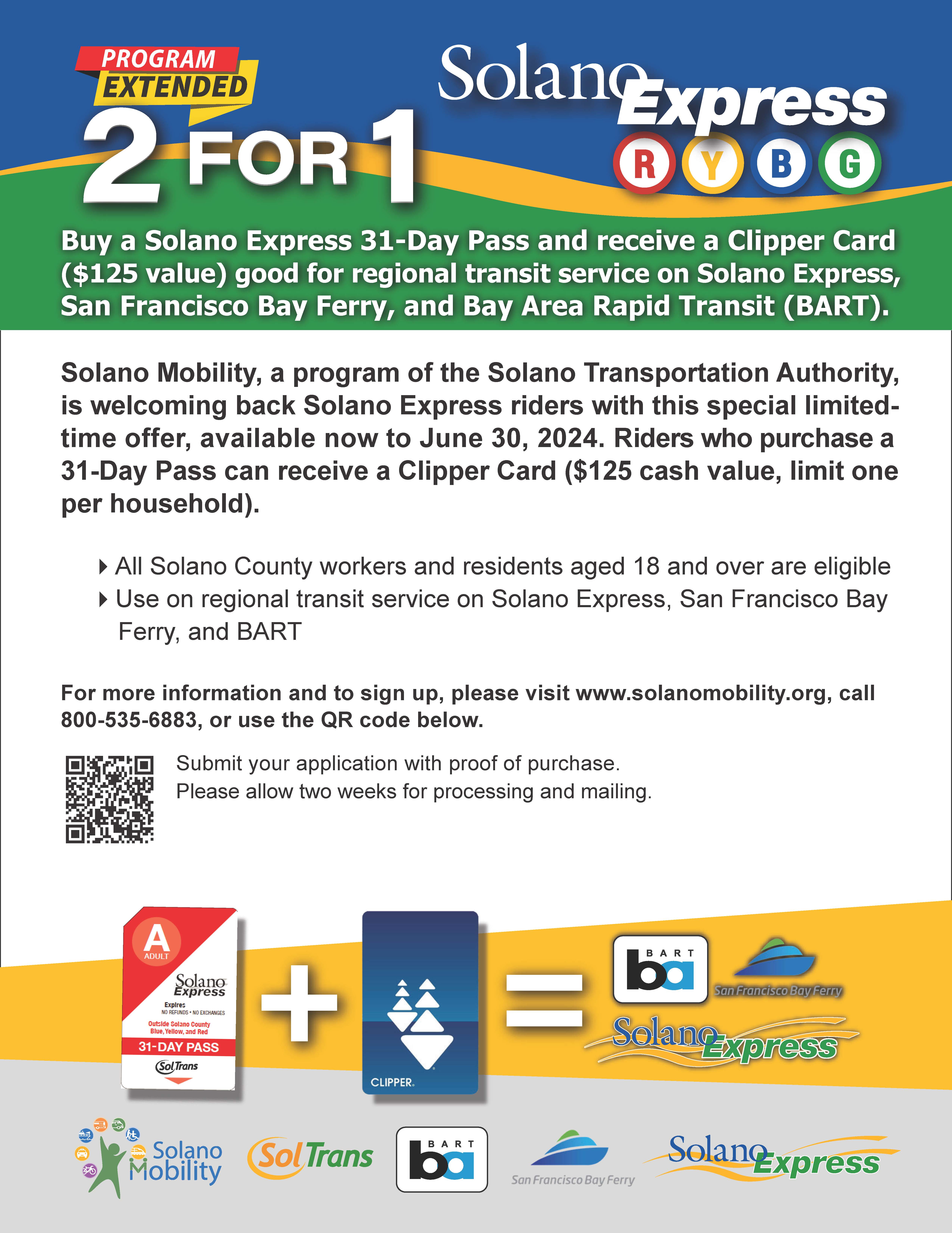 Solano Mobility | Solano Express 2 for 1 Promotion