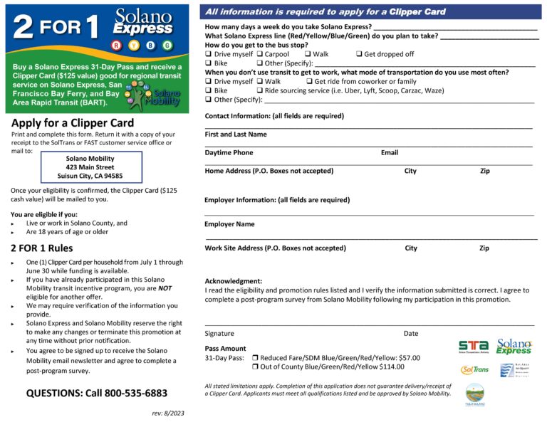 Solano Mobility | Solano Express 2 for 1 Promotion