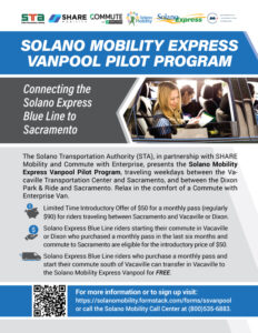 Solano Mobility | Solano Mobility Express Vanpool Pilot Program