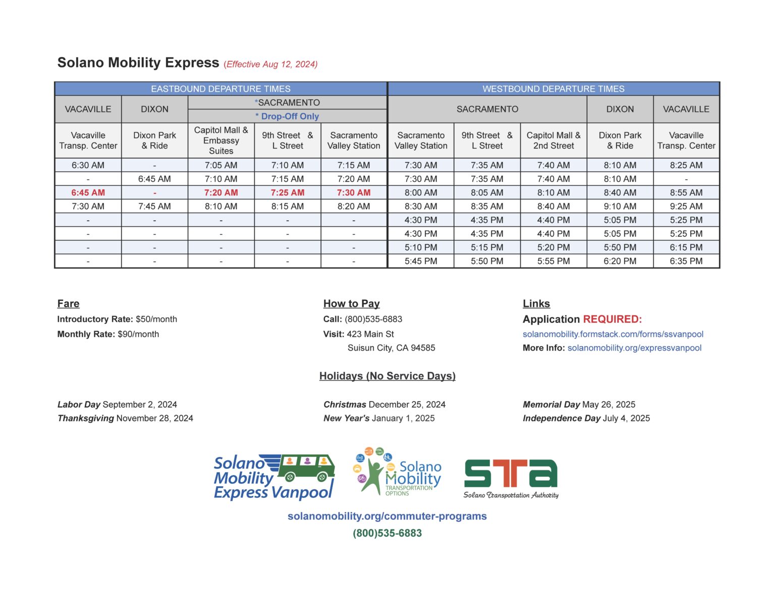 Solano Mobility | Commuter Programs